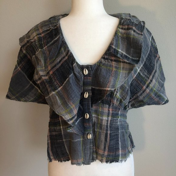 POL | Tops | Sale Nwt Woven Blue Plaid Top | Poshmark